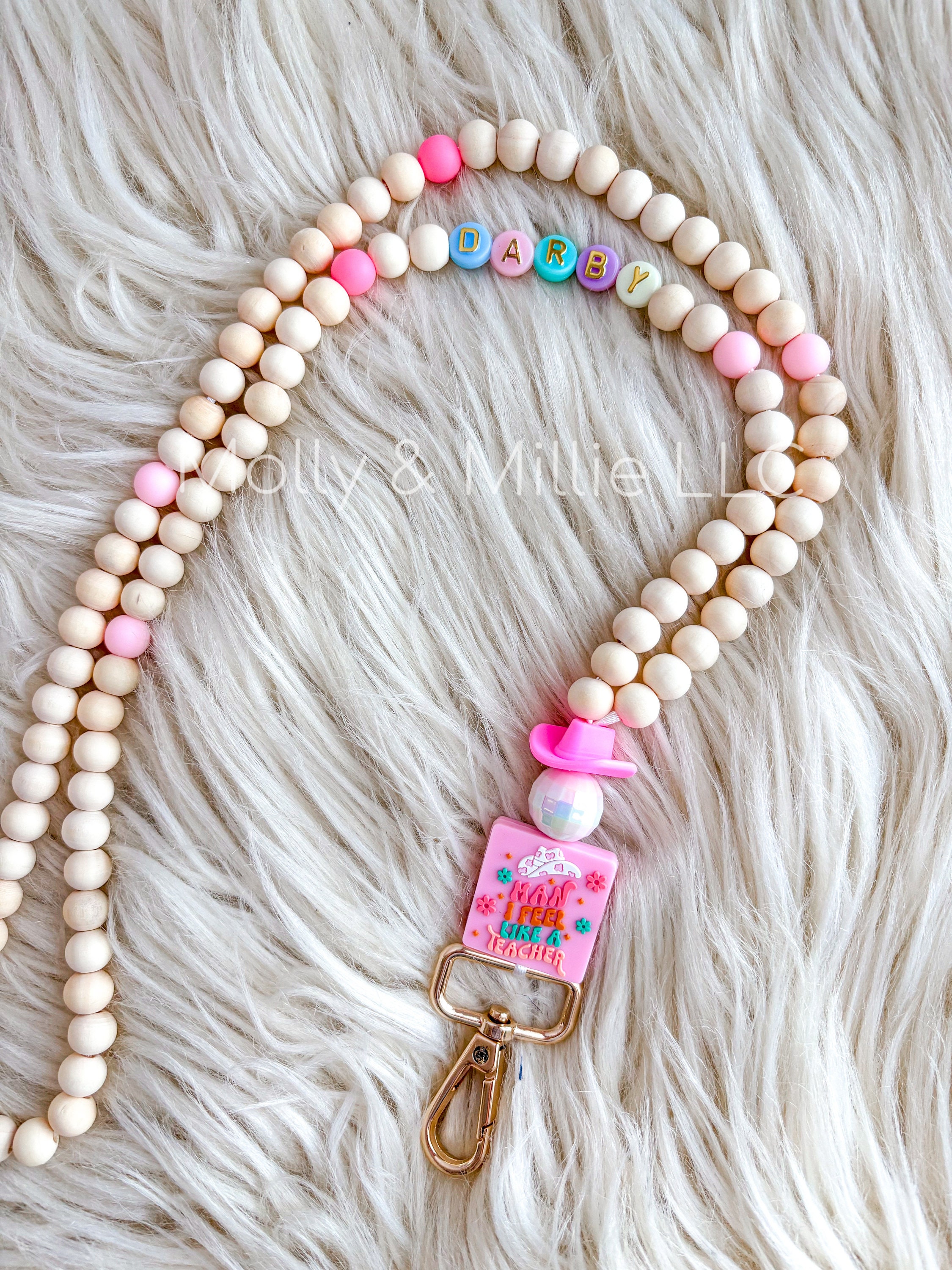 Pink Man I Feel Like A Teacher Lanyard Disco Cowboy Hat Back to School ...