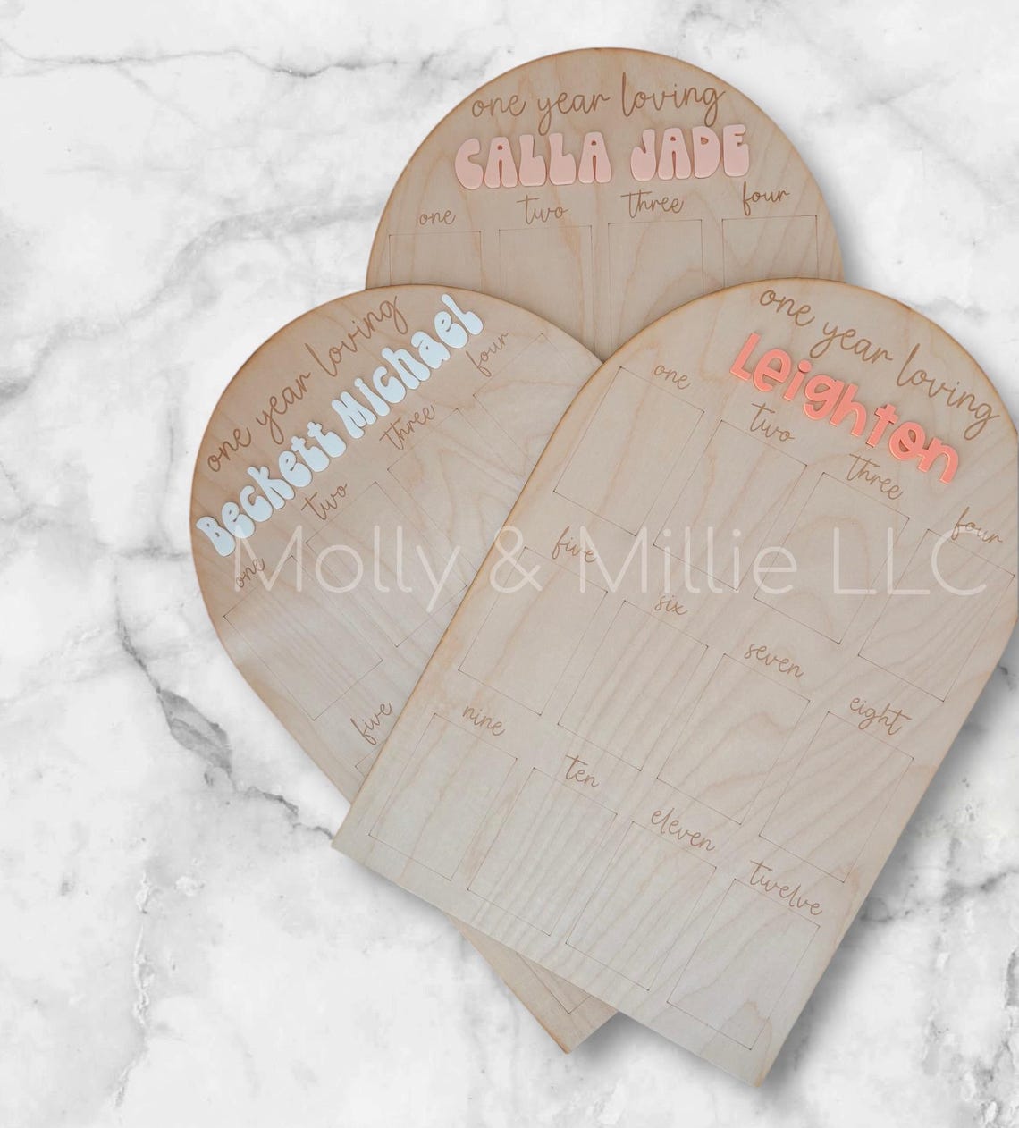 My First Year One Year of Photo Board Wooden Milestone Board 1st ...