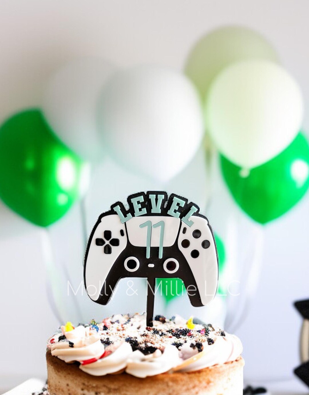 Personalized Game Controller Level up Birthday Topper | Cake Charm for ...
