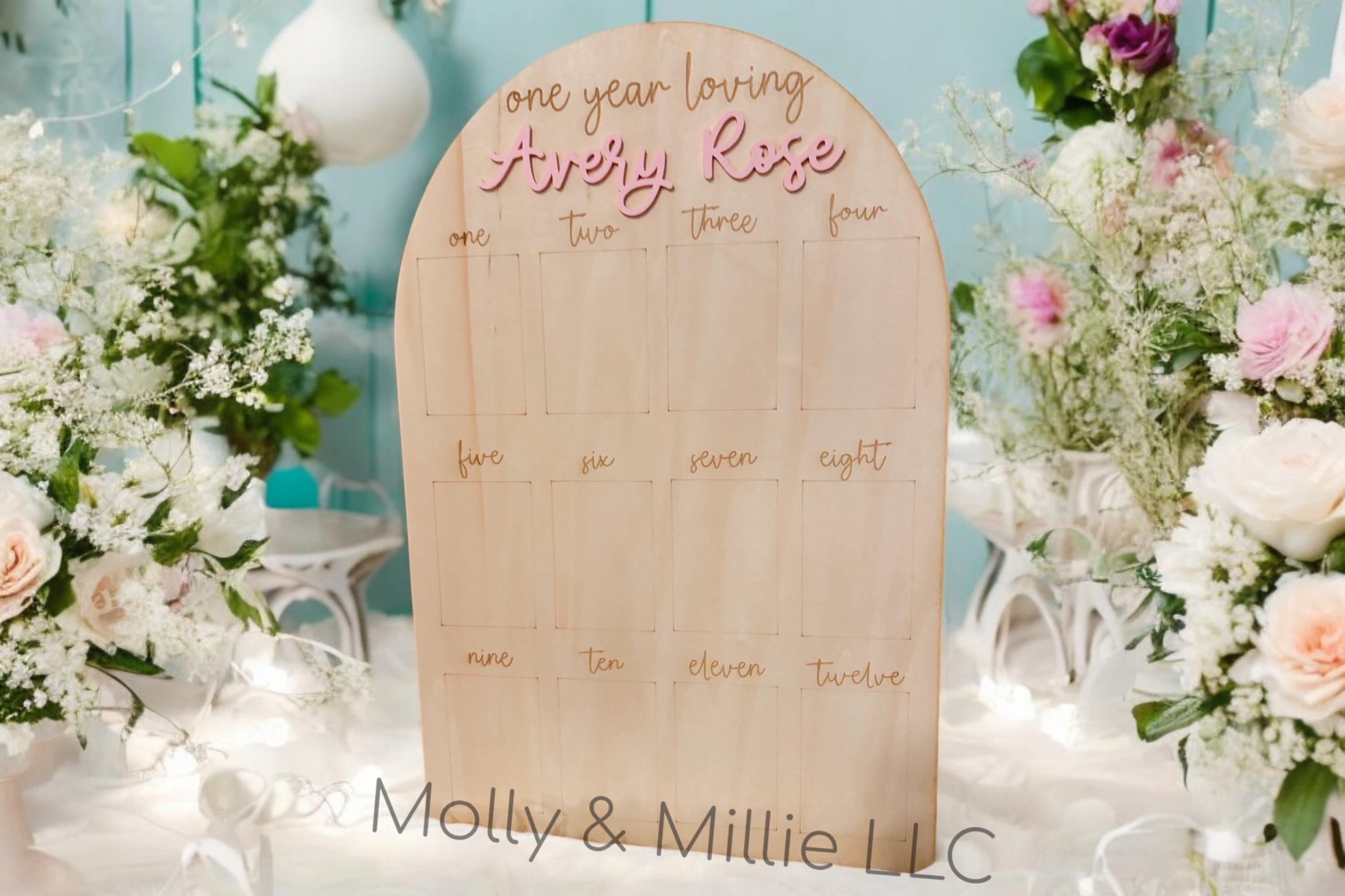 My First Year One Year of Photo Board Wooden Milestone Board 1st ...