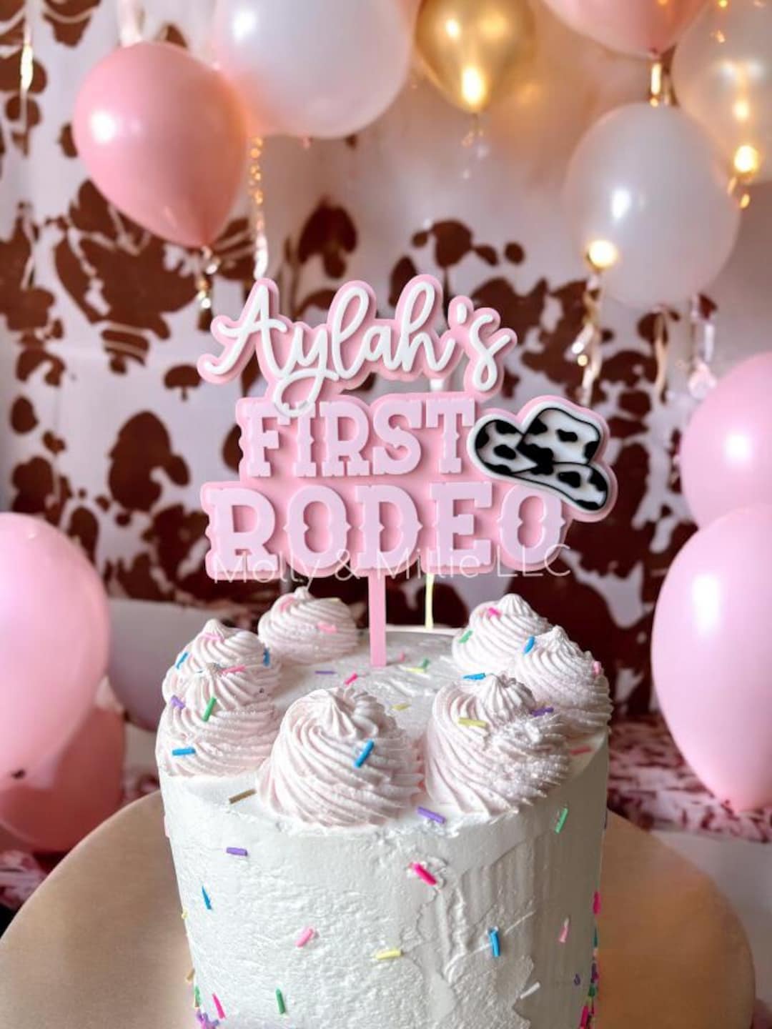 Girl First Rodeo Cake Topper | Cowgirl 1st Birthday Decor | Wild West ...
