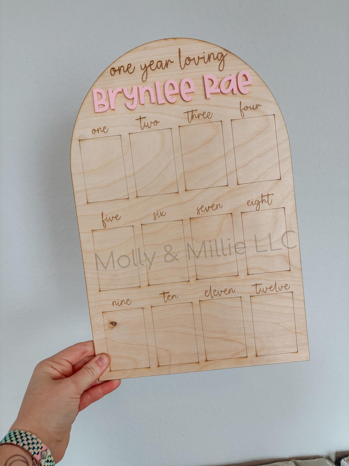 My First Year One Year of Photo Board Wooden Milestone Board 1st ...