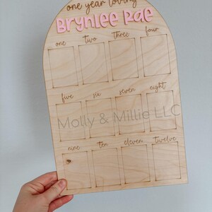 My First Year One Year of Photo Board Wooden Milestone Board 1st ...