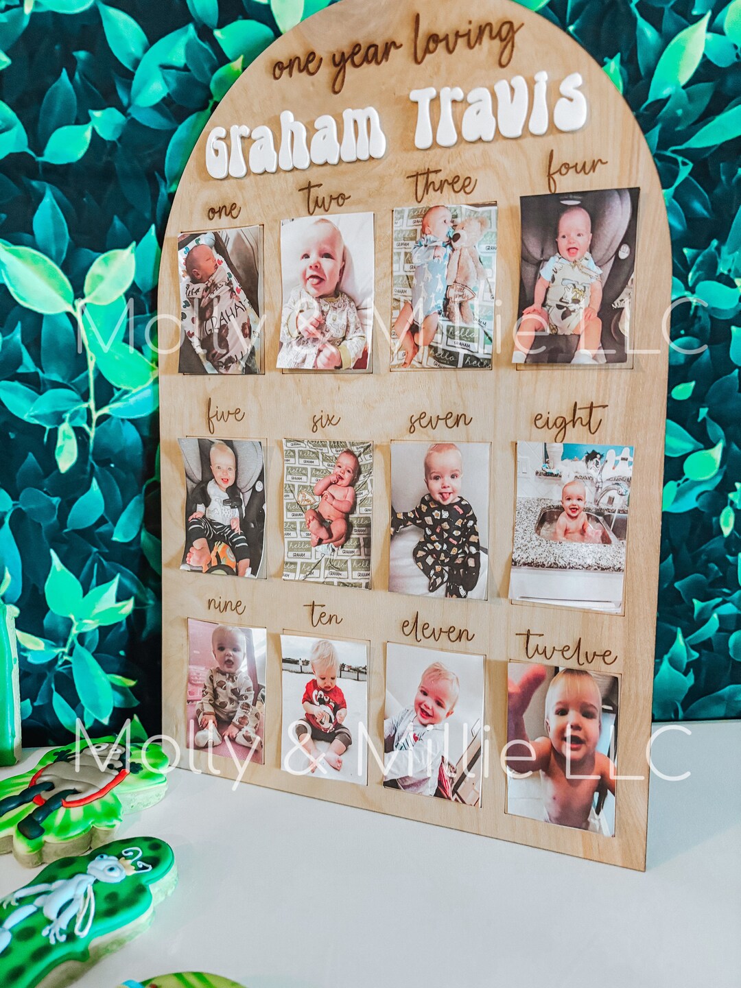My First Year One Year of Photo Board Wooden Milestone Board 1st ...