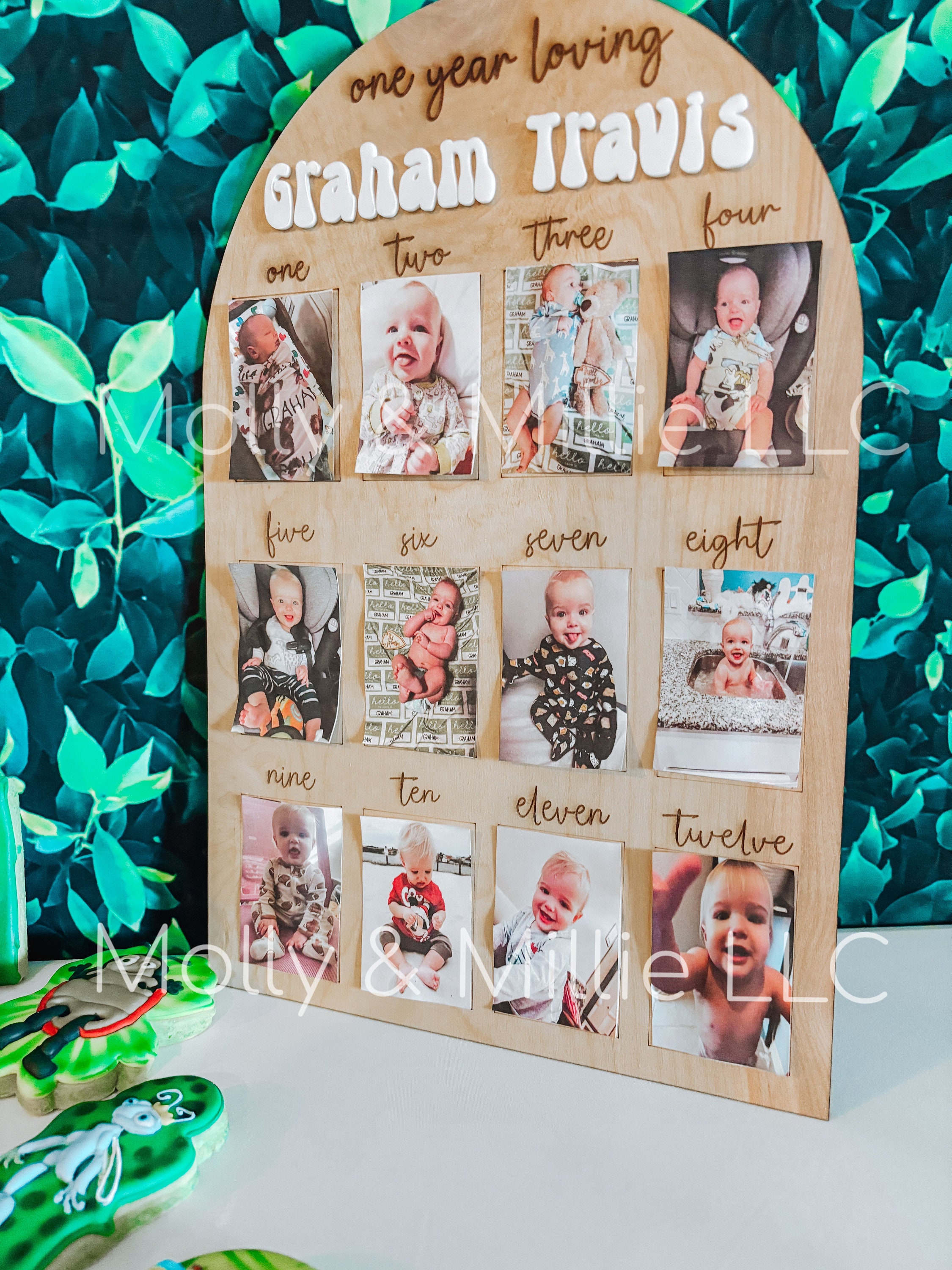 My First Year One Year of Photo Board Wooden Milestone Board 1st ...