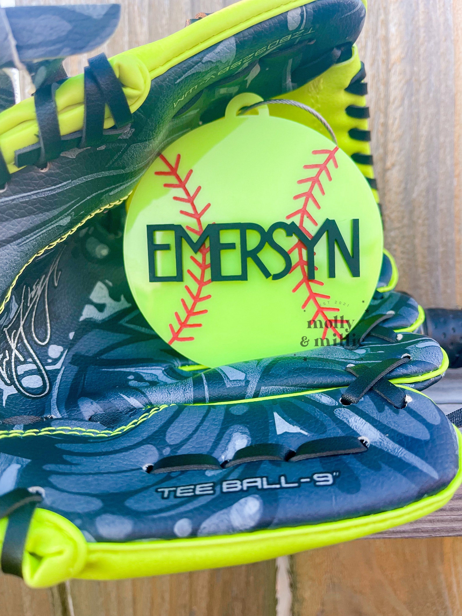 Softball Tag Name Tag for Softball Bags Sports Team Keychain Softball ...