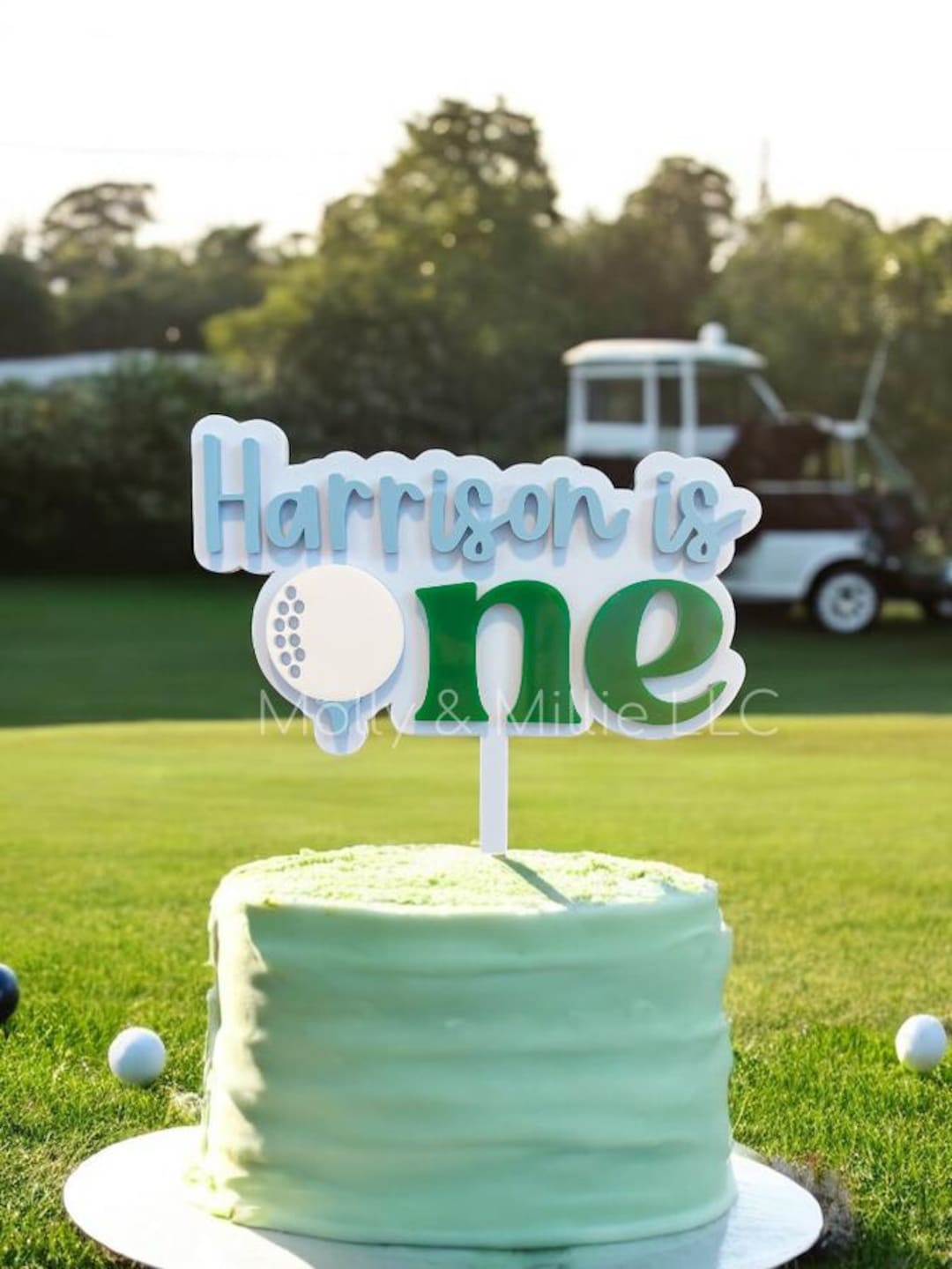 Golf Themed Cake Topper | First Birthday Party Decoration ...