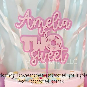 Personalized Layered Acrylic Cake Topper TWO Sweet| Dessert Party ...