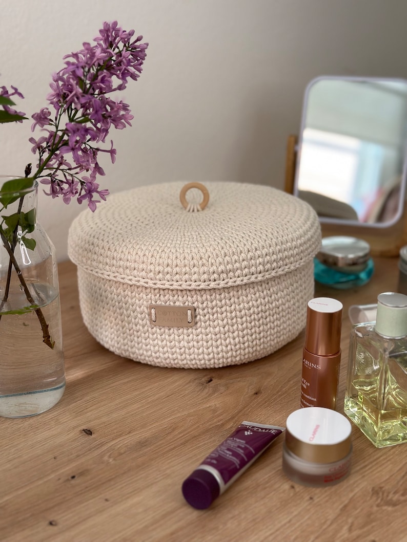 Large Set of 6 Round Organizer With a Lid. Bathroom Storage. - Etsy