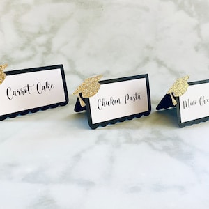 Graduation Food Labels, Black and Gold, Candy Food Labels, Buffet Food ...