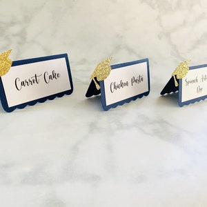 Graduation Food Labels, Navy Blue and Gold, Candy Food Labels, Buffet ...