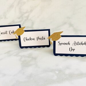 Graduation Food Labels, Navy Blue and Gold, Candy Food Labels, Buffet ...