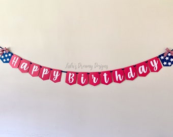 Patriotic Birthday Banner - Etsy