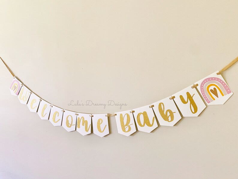 Boho Rainbow Baby Shower Banner Muted Rainbow Party Theme - Etsy