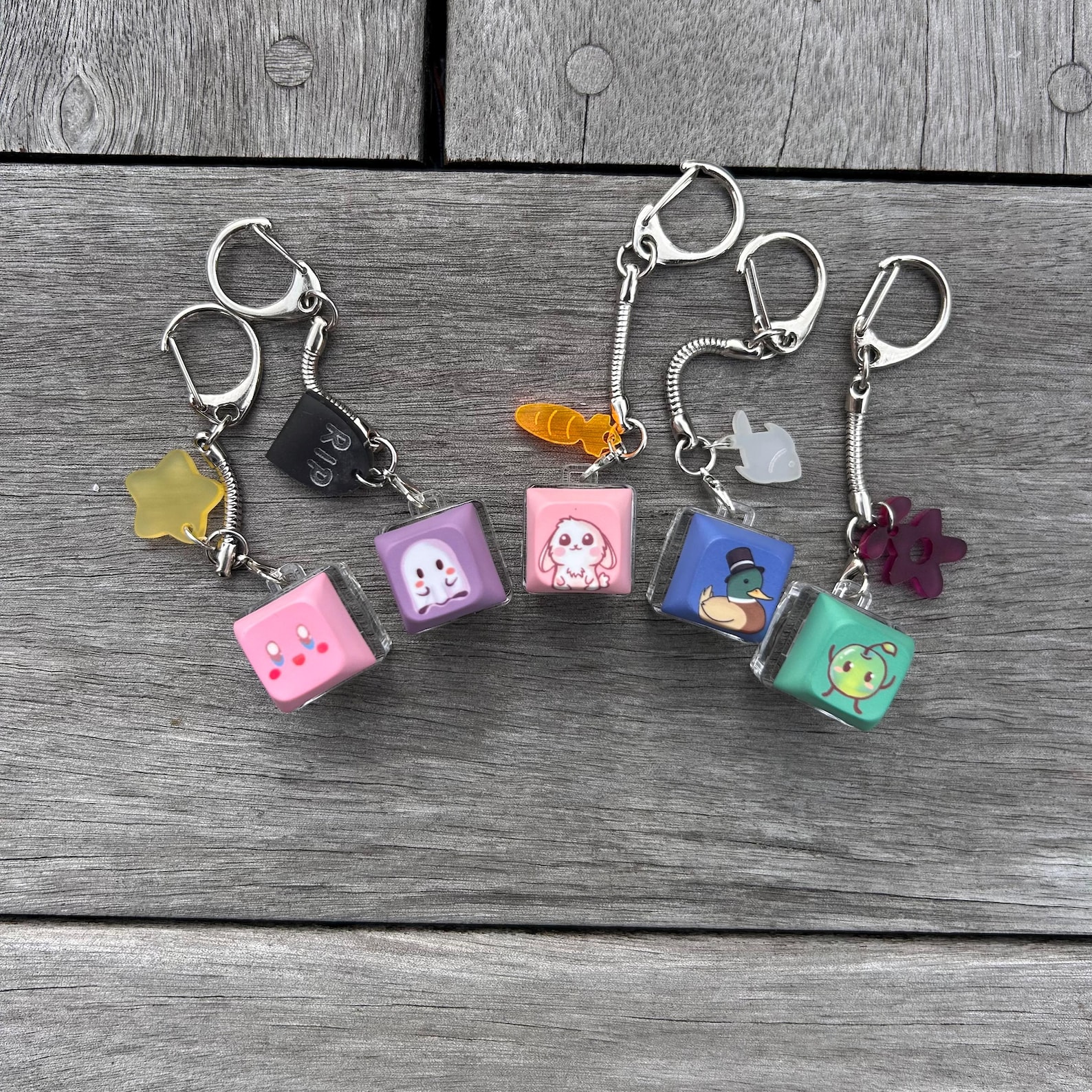 Fidget Keycap Keychain Clicky Toy Stimming Cute Anime Kawaii Ghost ...