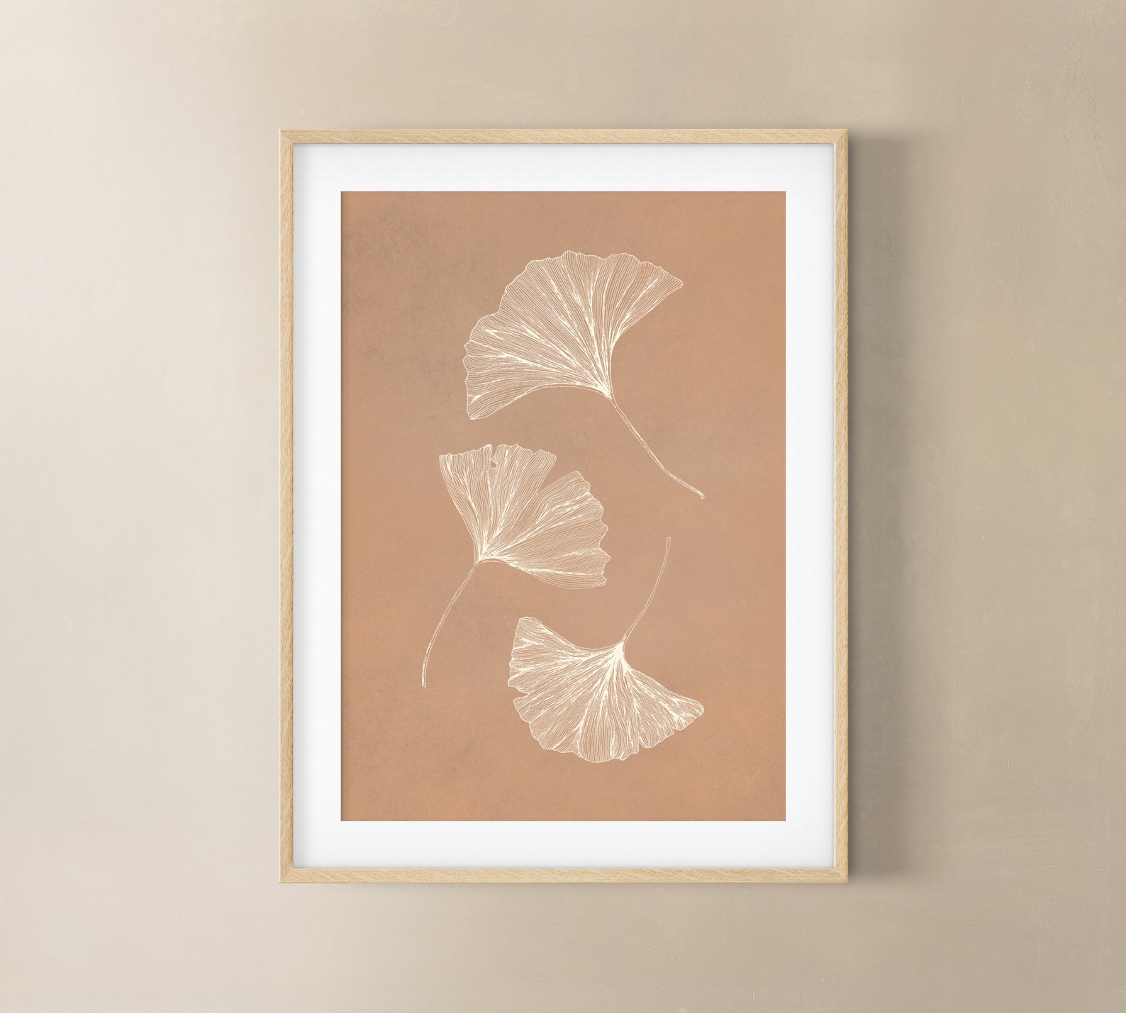 Ginkgo Art Print | Botanical Wall Art | Leaf | Minimal Poster Design ...