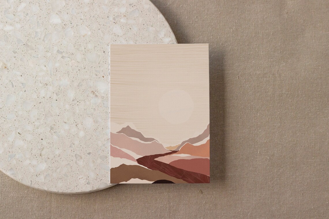 Greeting Card Landscape Gift Card Birthday Card Modern | Etsy