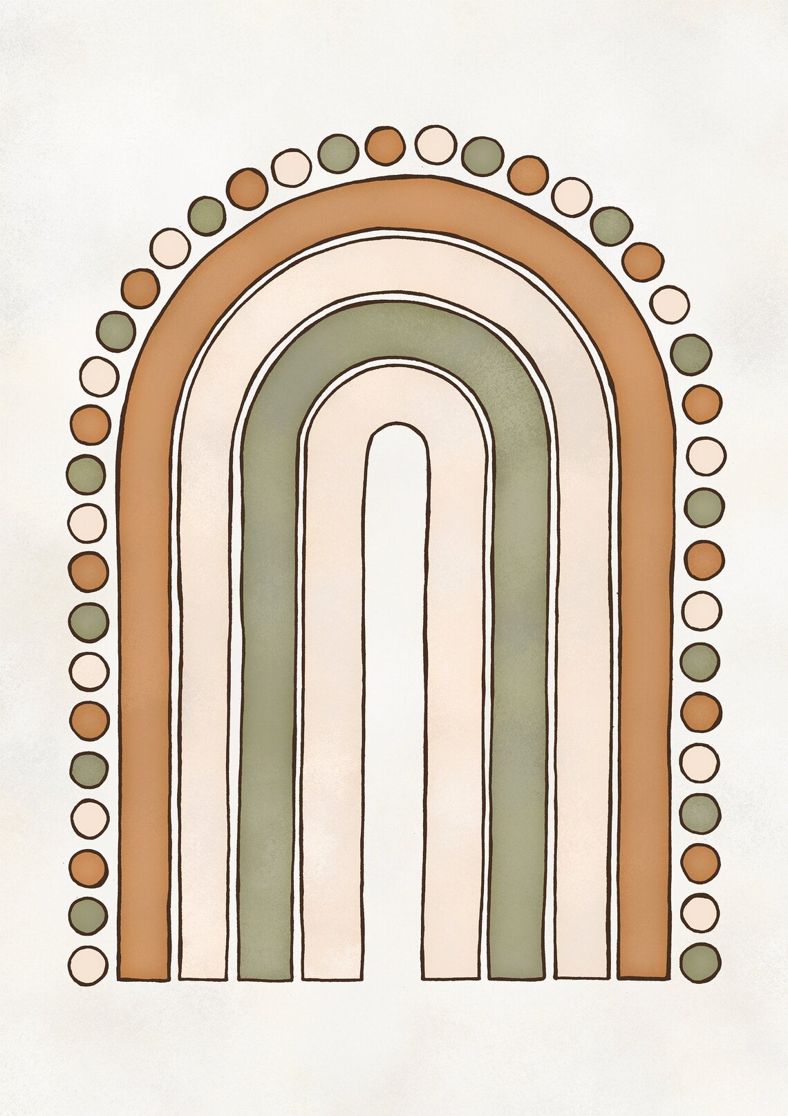 Rainbow Arches | Nursery Poster| Boho Rainbow Wall Art | Detailed Line ...