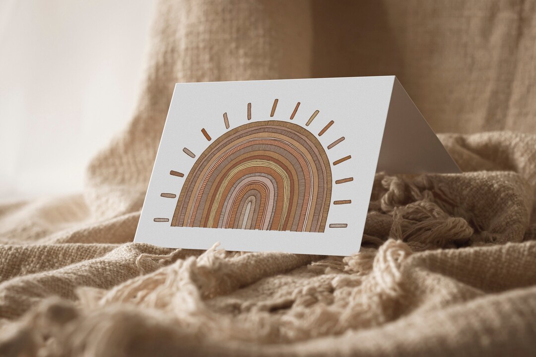 Sun Greeting Card | Boho Sun Card | Girls Birthday Card| Modern Neutral ...