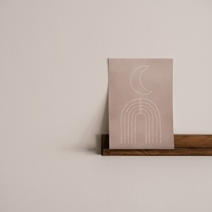 Minimal Moon Art Print | Boho Rainbow Printable | Abstract Rainbow ...