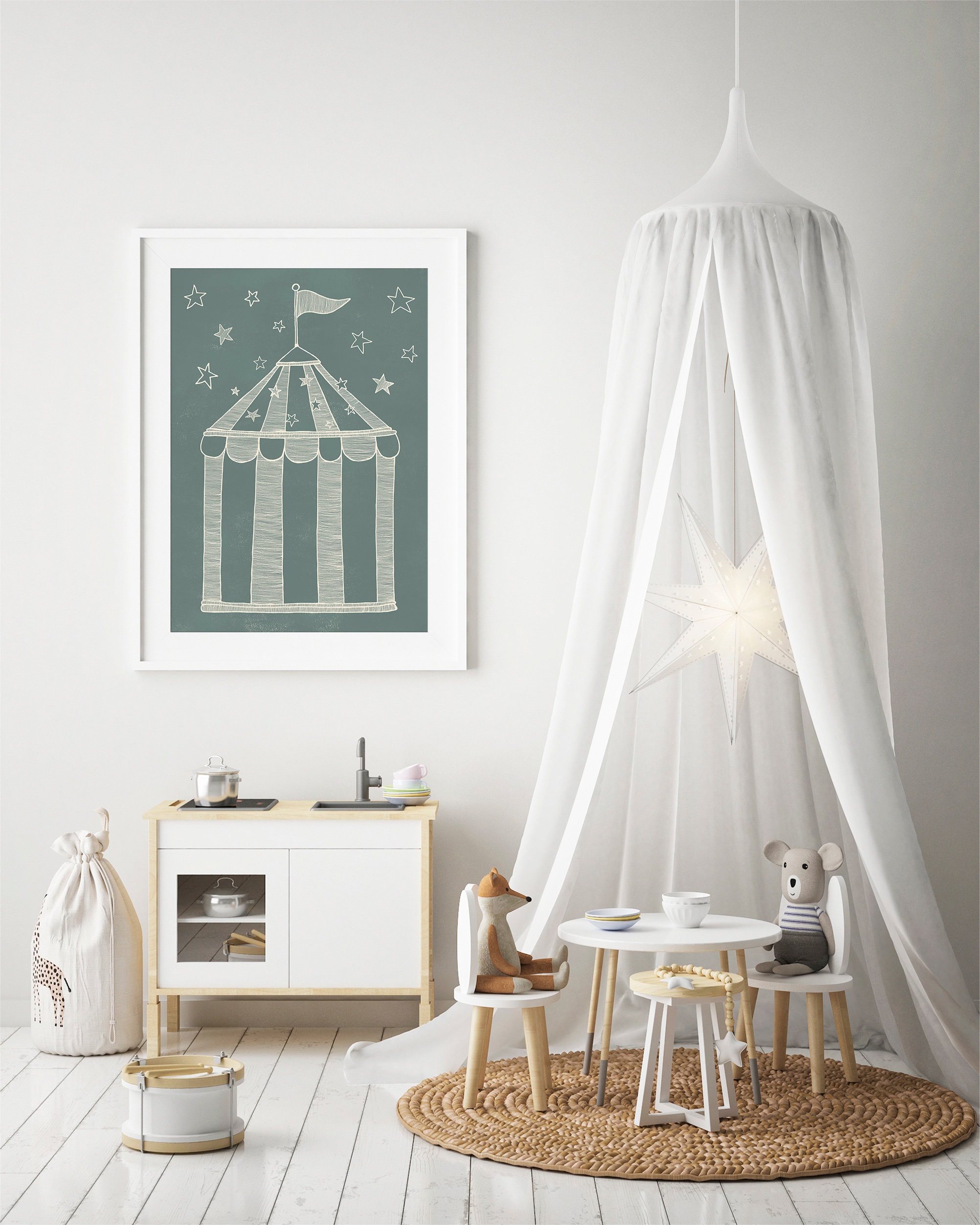 Circus Texture Teal Digital Downloadable Print Neutral | Etsy