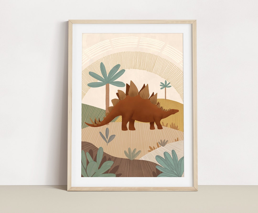 Stegosaurus Art Print | Dinosaurs Poster | Modern Nursery Decor ...