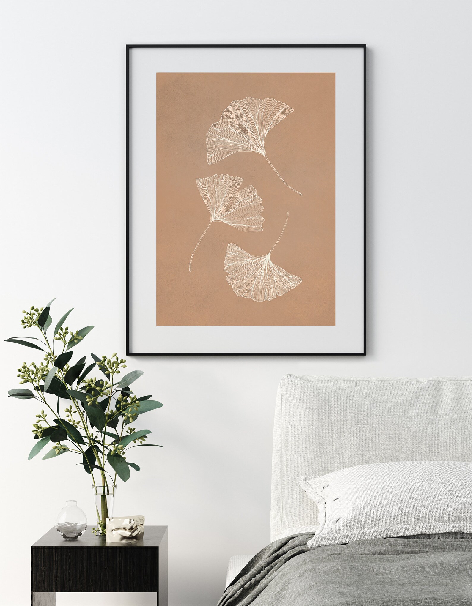 Ginkgo Art Print Botanical Wall Art Leaf Minimal Poster | Etsy
