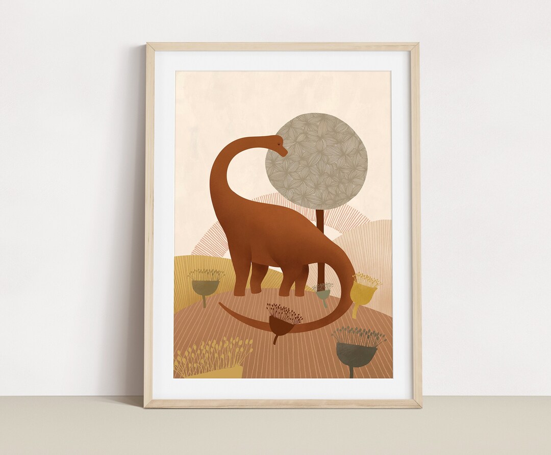 Brontosaurus Print | Dinosaurs Poster | Boy Print | Modern Nursery ...
