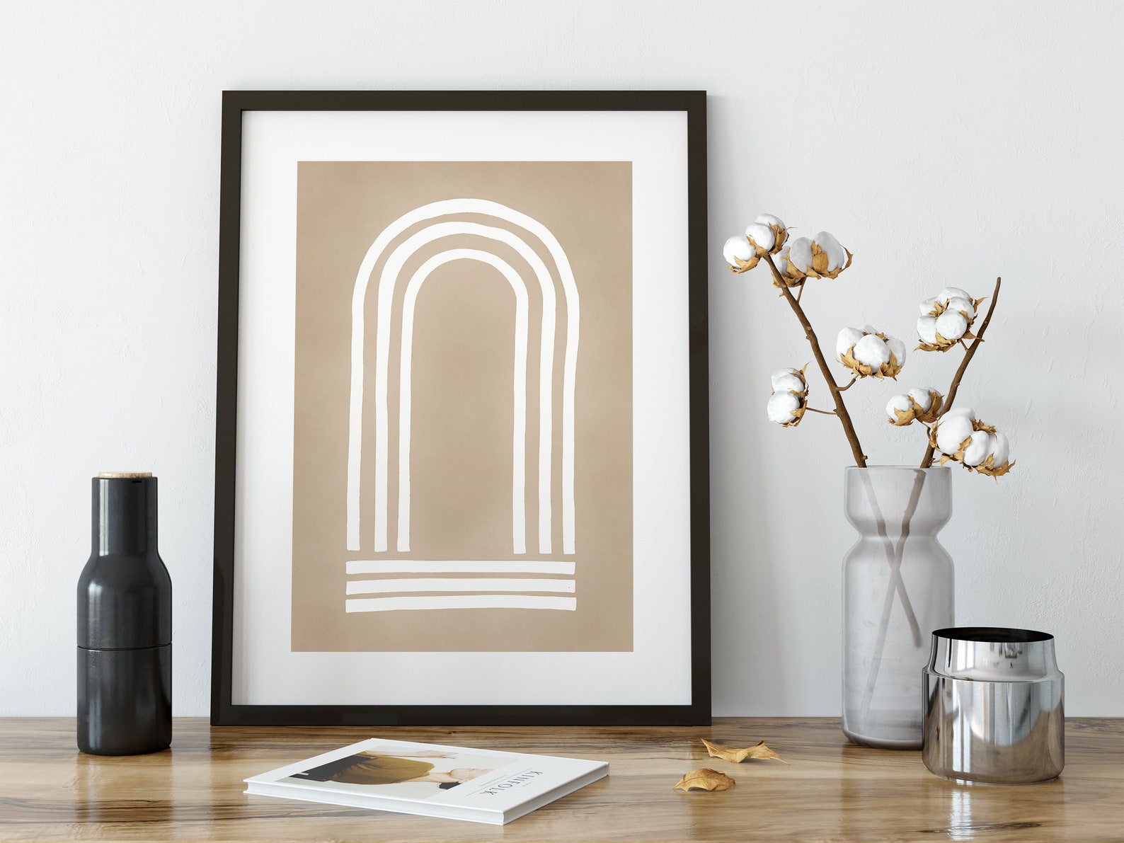 Minimalist Boho Rainbow Abstract Rainbow Art Print Beige | Etsy