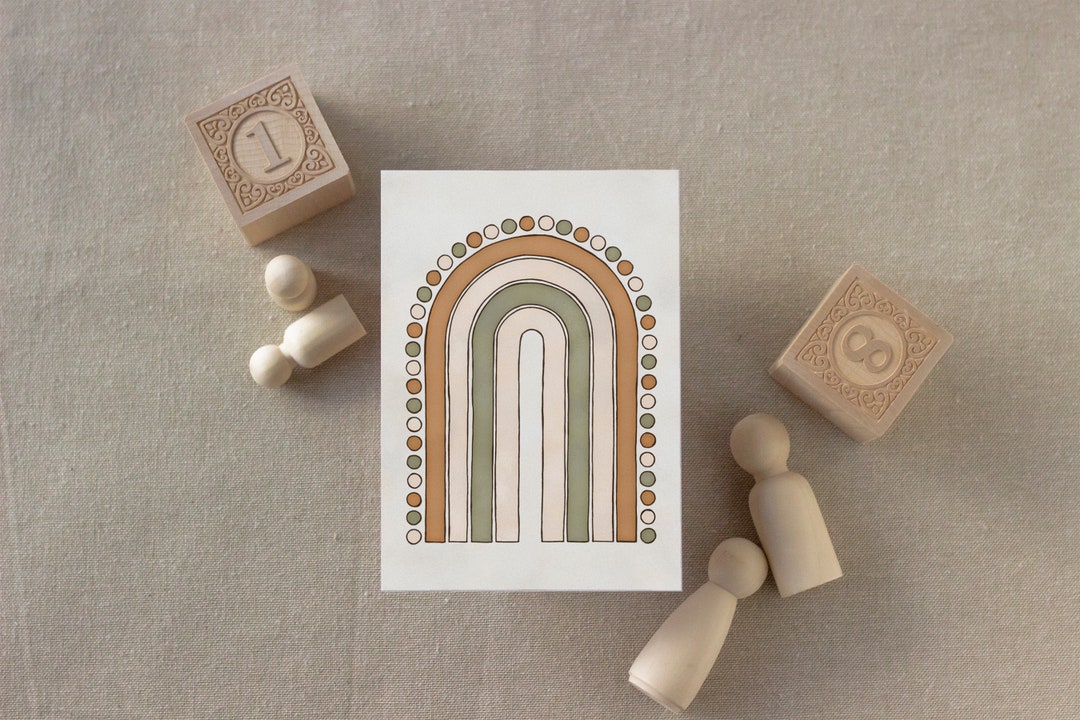 Greeting Card | Modern Boho Rainbow | Birthday Card | Blank Inside | A6 ...