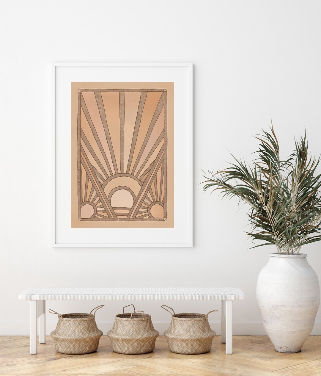 Deco Rattan Art Print | Boho Wall Decor | Art Deco Wall Art | Detailed ...
