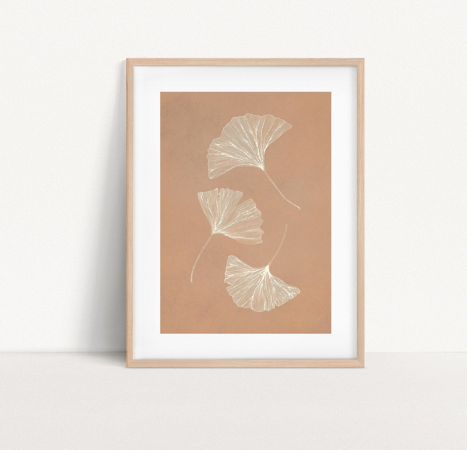 Ginkgo Art Print | Botanical Wall Art | Leaf | Minimal Poster Design ...