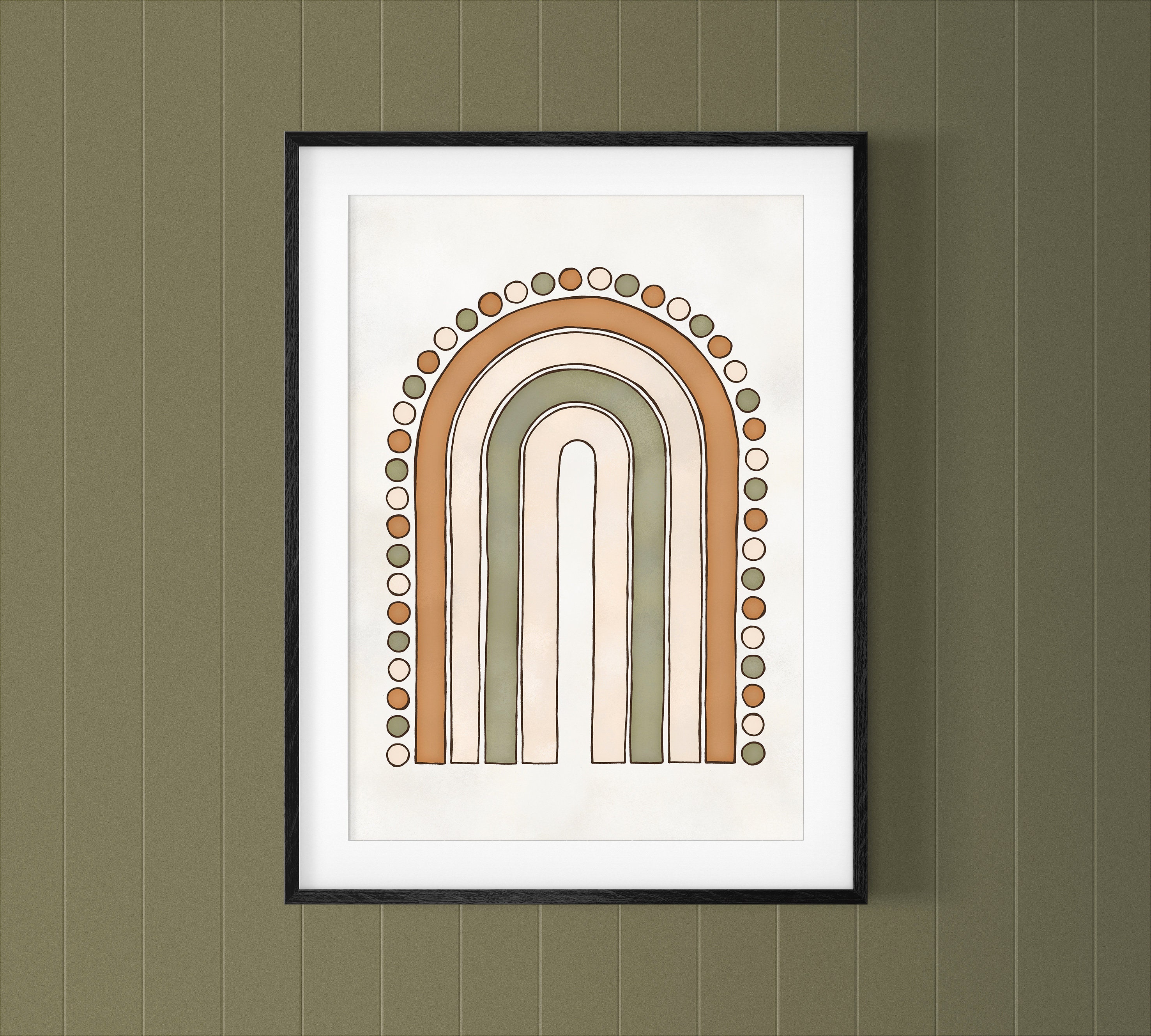 Rainbow Arches | Nursery Poster| Boho Rainbow Wall Art | Detailed Line ...
