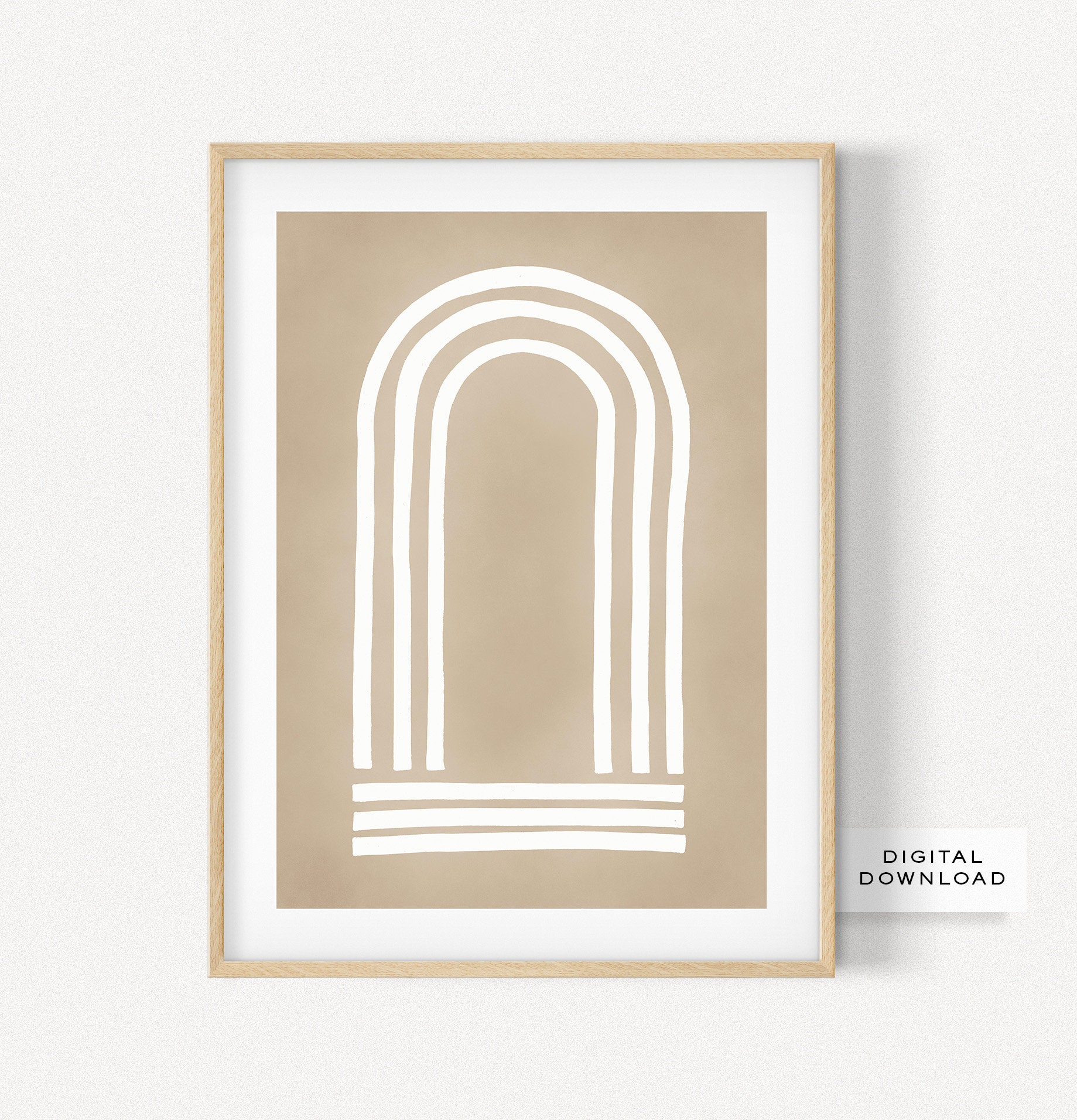 Minimalist Boho Rainbow Abstract Rainbow Art Print Beige | Etsy