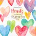 Watercolor Hearts Clipart / Hand Painted Hearts / Valentines | Etsy