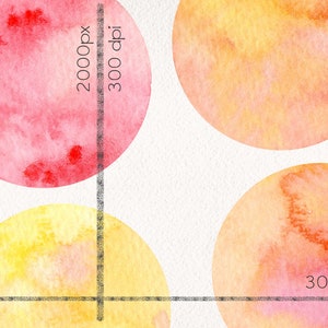 Watercolor Circles Clip Art / Hand Painted Shapes / Colorful Spots ...