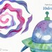 Watercolor Space Clipart / Galaxy, Astronaut, Alien, Rocket Ship ...