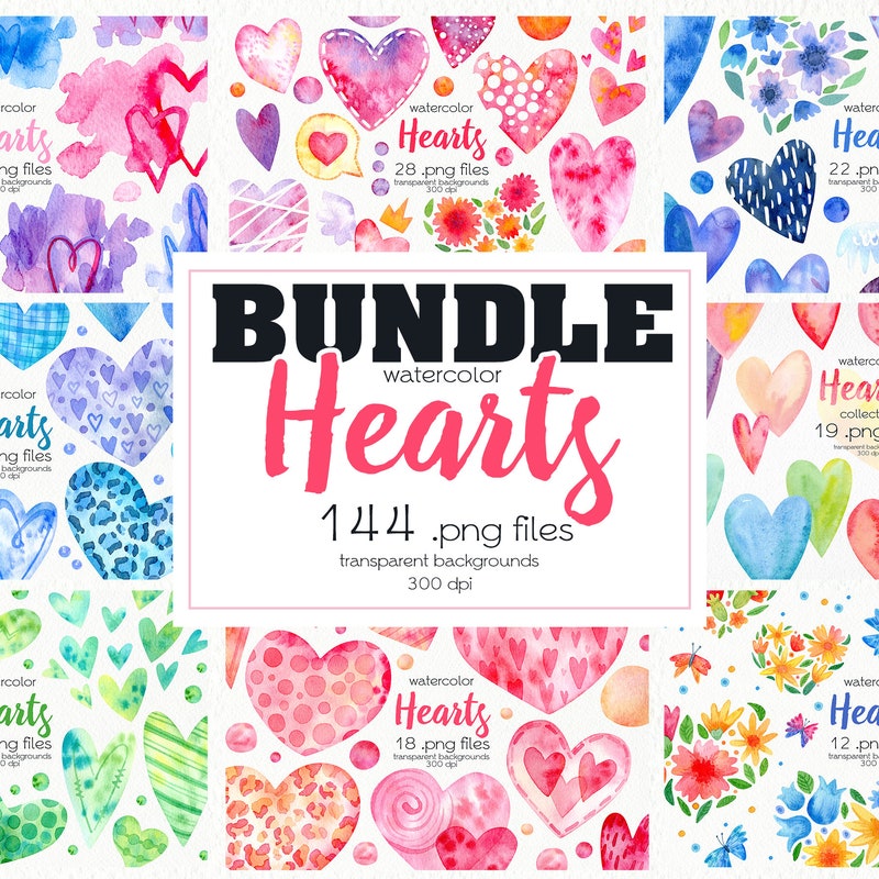 Heart Clipart - Etsy