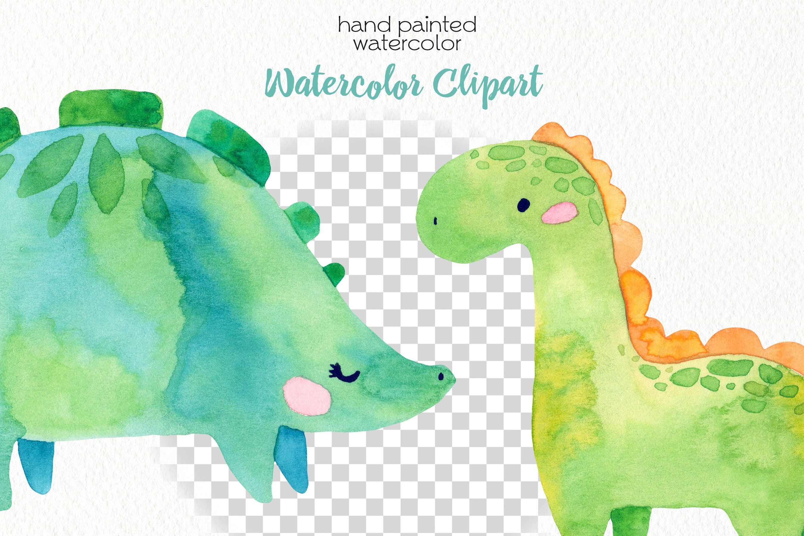 Dinosaurs Watercolor Clipart Set / Cute Dinosaurs / Jurassic - Etsy