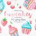 Watercolor Cupcakes Clipart / Sweet Dessert / PNG Files / - Etsy