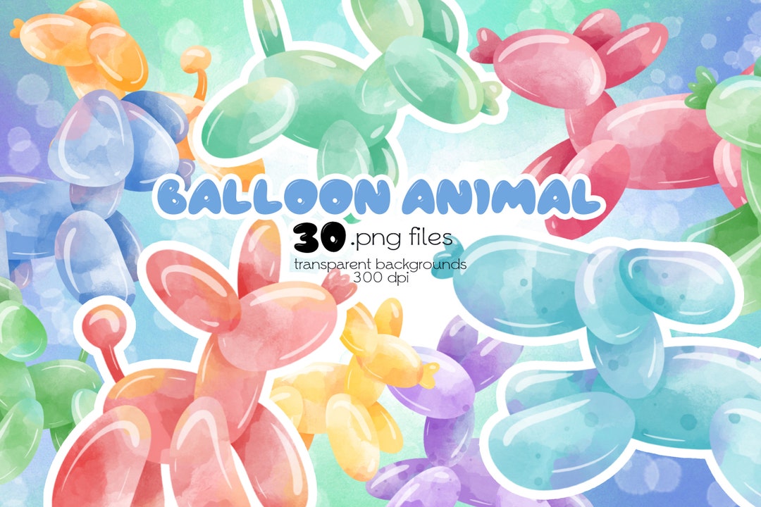 Balloons Animals Clipart / PNG Files / Instant Download - Etsy