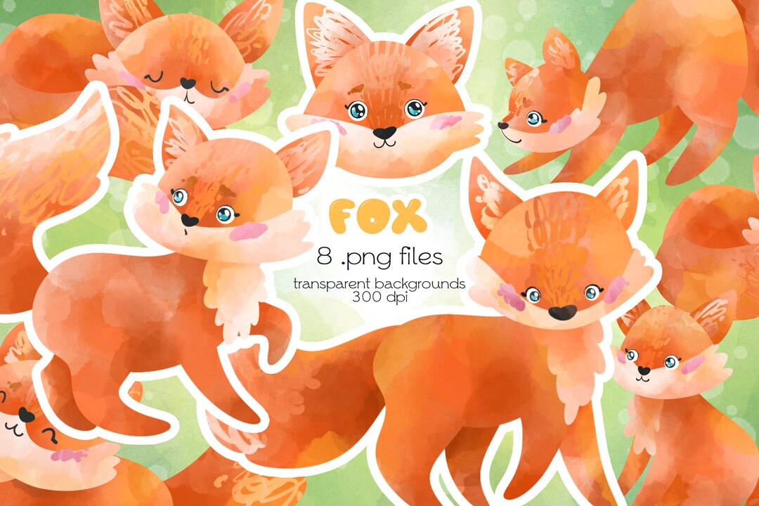 Fox Clipart / Forest Animal / PNG Files / Instant Download - Etsy