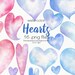 Watercolor Hearts Clipart / Valentines Day / Blue Love / PNG Files ...
