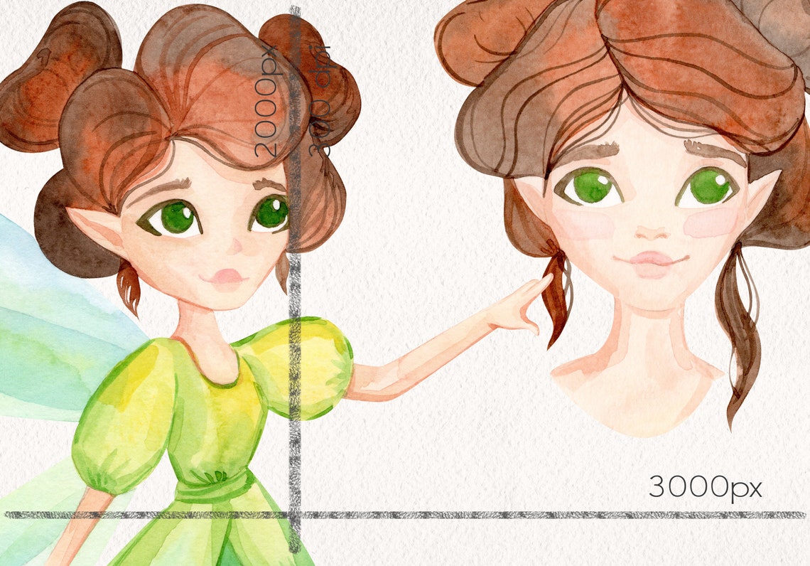 Fantasy Fairy Clipart / Watercolor Magic Clipart / Fairytale | Etsy