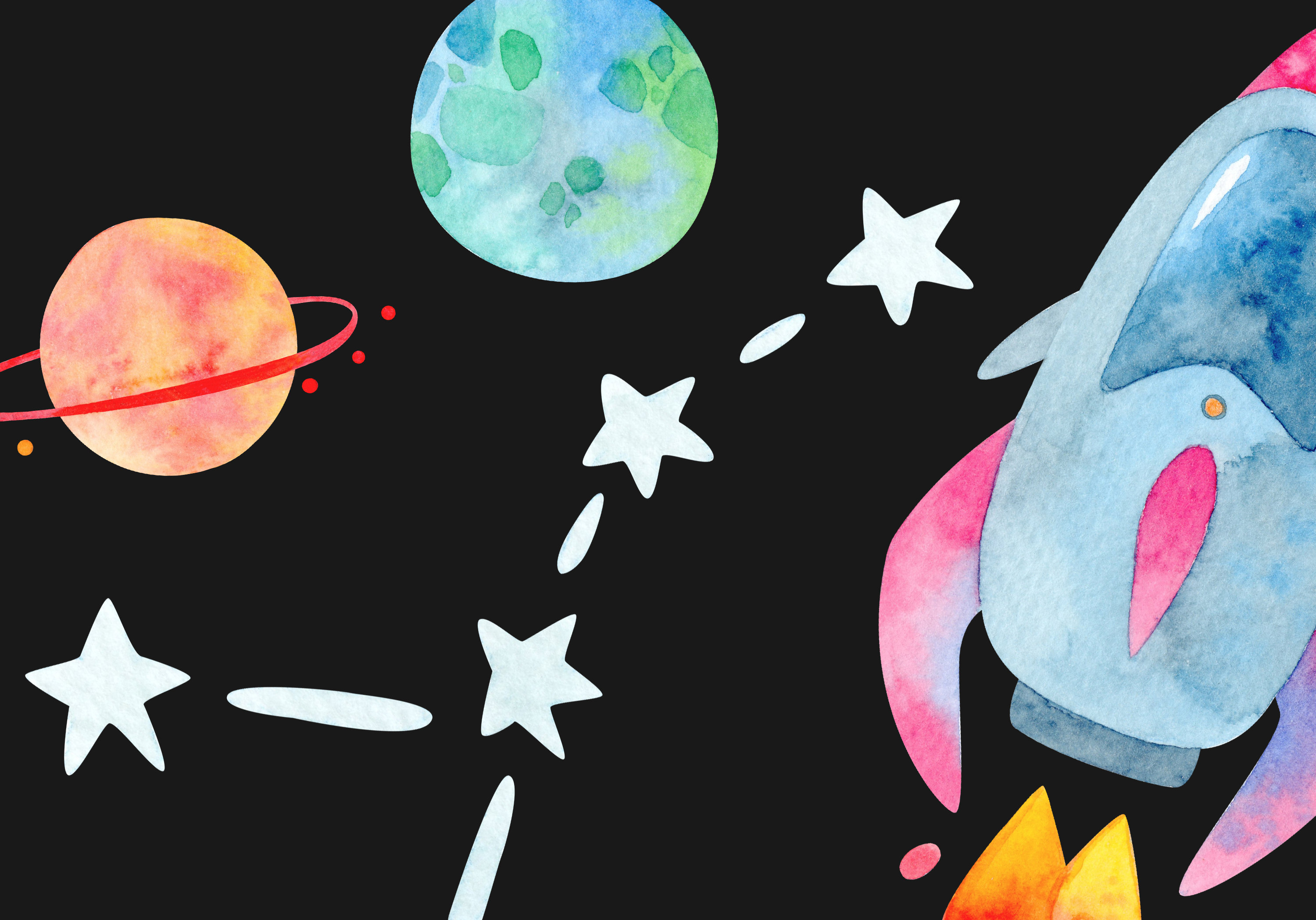 Watercolor Space Clip Art / Aliens Spaceships - Etsy