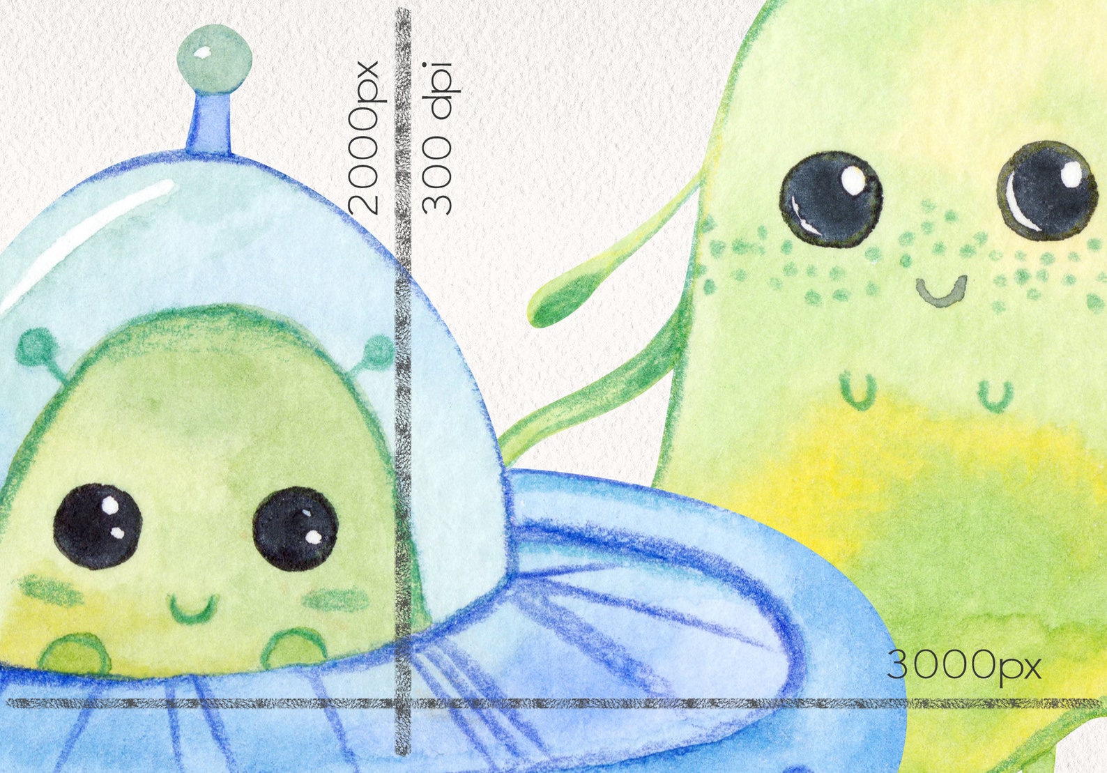 Space Watercolor Clip Art / Planets Stars Sun Aliens | Etsy