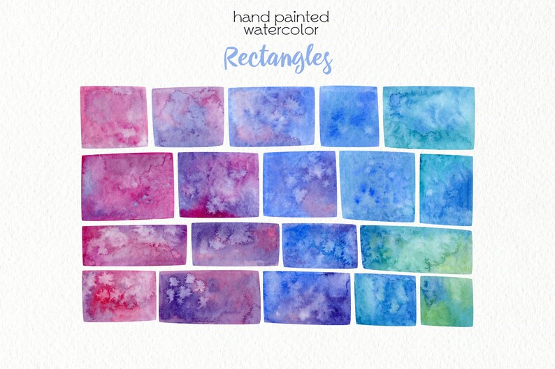 Watercolor Rectangle Clipart / Abstract Spots / Pink Purple - Etsy