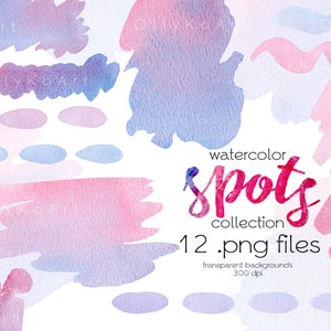 Watercolor Spots Clipart / Splashes and Splotches / Textures / Blobs ...