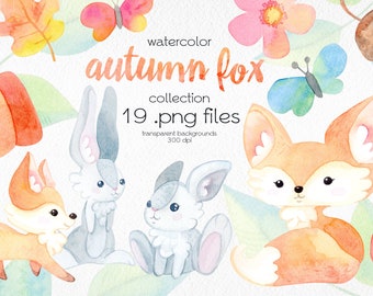 Autumn Animal Forest Clipart Woodland Png Fall Clipart Forest - Etsy
