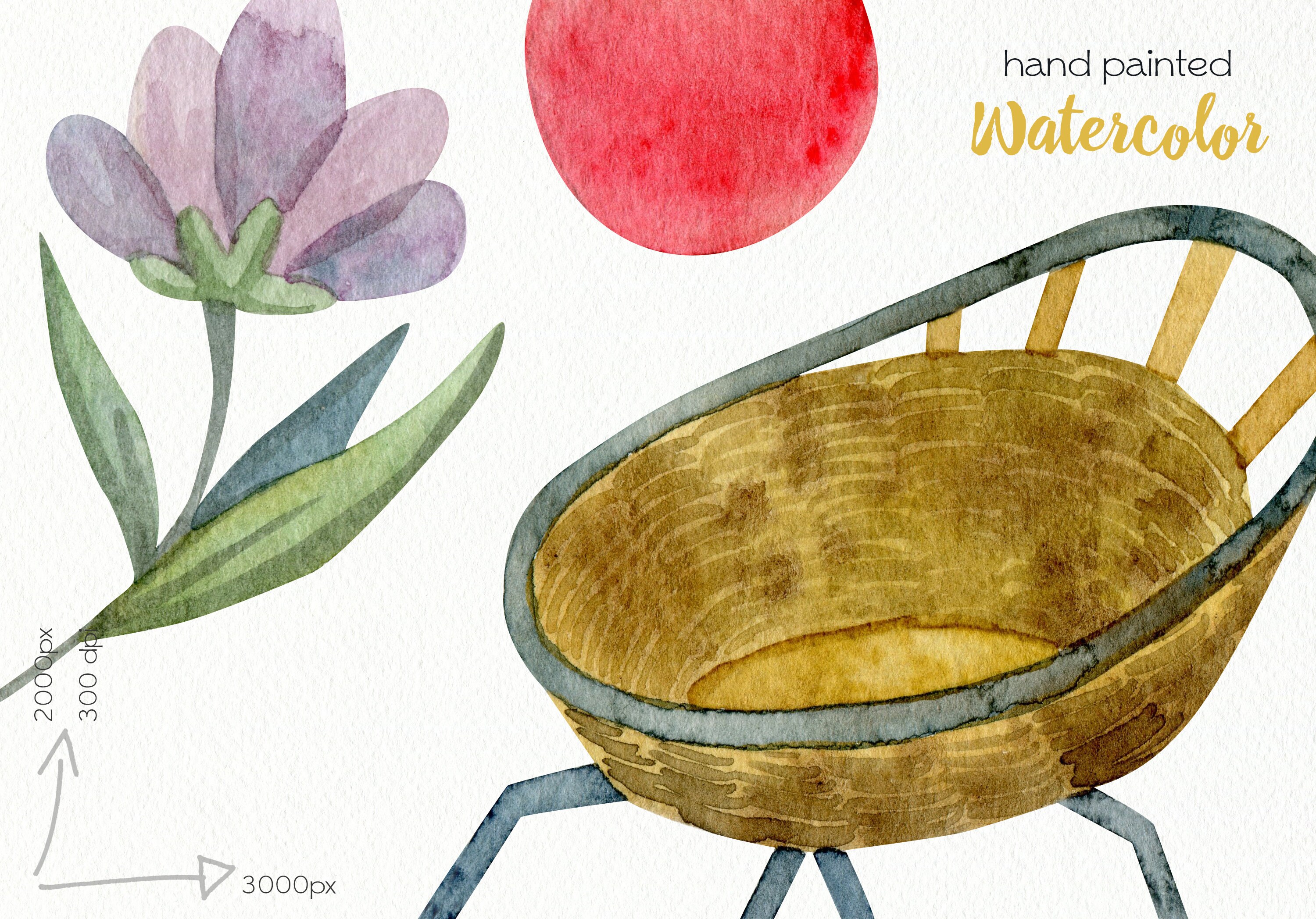 Boho Watercolor Clipart / Modern Home Decor / Trendy Cozy Home | Etsy